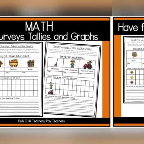 Tallies and Graphing Activities for Student Surveys During Fall by Kelli C