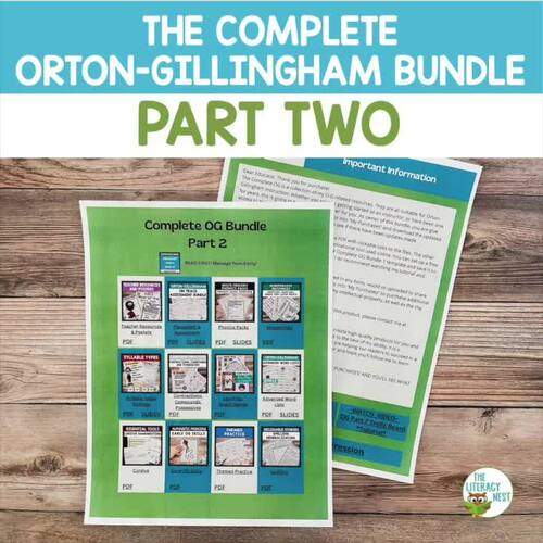 Complete Orton-Gillingham Bundle to support Orton-Gillingham Lesson ...