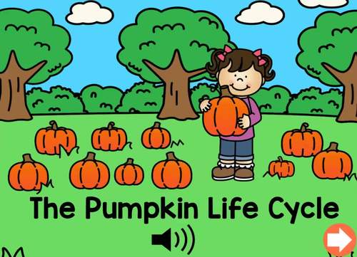 Pumpkin Life Cycle Boom Cards with Parts of a Pumpkin Labeling and ...