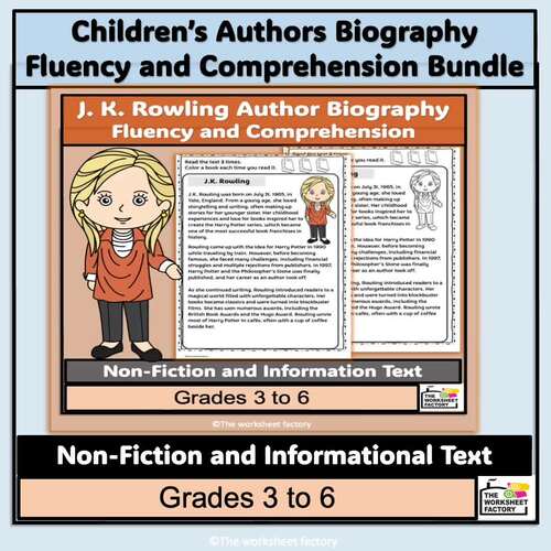 Children’s Authors Biography Informational Reading Comprehension Bundle ...