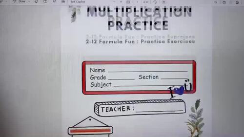 Multiplication Practice 2-12 Formula Fun: Practice Exercises by chiwden