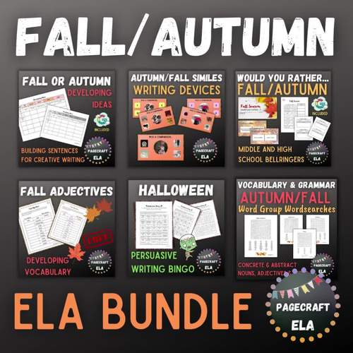 Autumn ELA Bundle | Fall and October Activities | Middle or High School