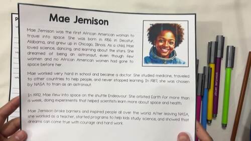 Mae Jemison Womens History Month Black History Month Craft Activities