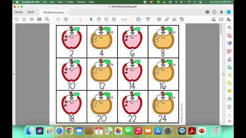 Skip Counting by 2's: Apple Pumpkin Cards and Differentiated Activities ...