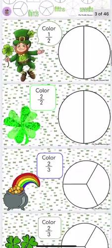 St. Patrick's Day Digital Math Centre- Fractions by Miss Marielle's ...
