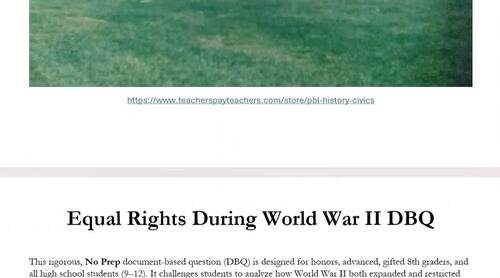 No Prep Equal Rights During World War II DBQ by PBL History & Civics