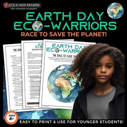 Earth Day Escape Room for Younger Students, Printable Team-building Escape