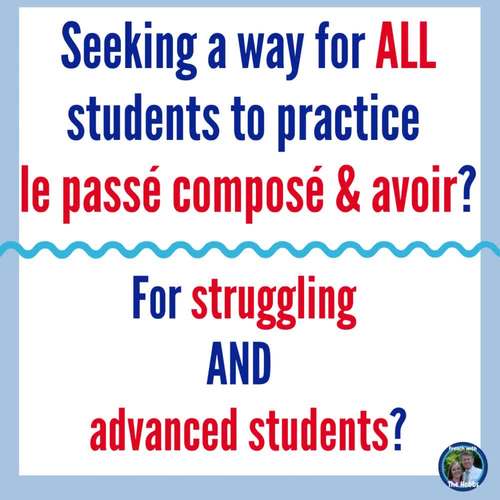 French passé composé avoir Interactive & Engaging Partner Grammar Game ...