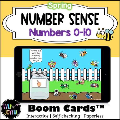 Kindergarten Math Spring Boom Cards™ Number Sense: 0-10 by Ever Joyful