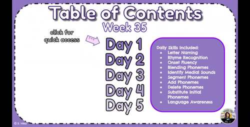 Phonological Awareness Heggerty Inspired Weeks 33-35 Pre-k Purple Book