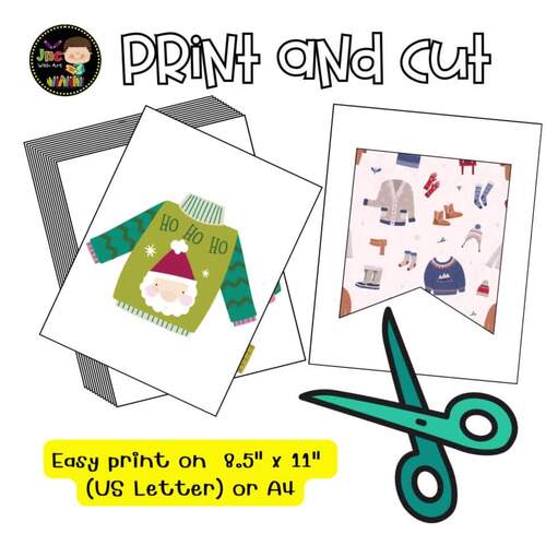 Sweater Weather Bulletin Board Kit, December Christmas Door Decor Editable