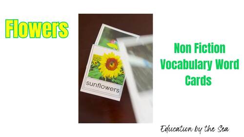 Flowers Non Fiction Picture Word Cards K-2 and ESL by Education by the Sea