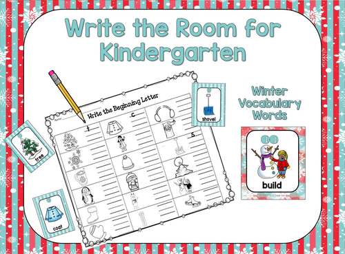 Winter Write the Room Center Activities For Kindergarten by Pint Size ...
