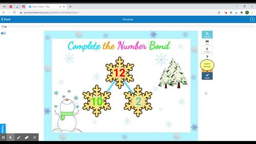 Number Bonds Up to 20 Winter Math Boom Cards Digital Math Centers