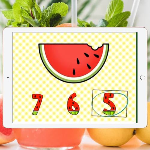 Cherche les nombres de 0 à 10 | Melon d'eau | Counting in French Boom cards