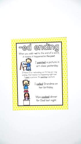 Inflectional Ending -ED Activities - Past Tense Verbs - Grammar Games