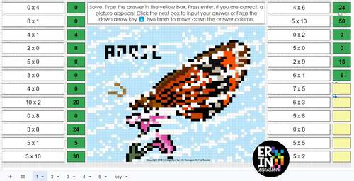 Spring Flowers Mystery Pixel Art Math Multiplication and Division ...