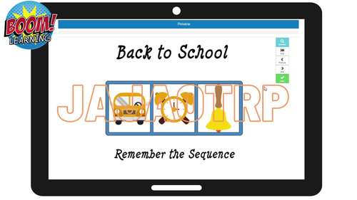 Back to School Sequencing - Boom Cards Distance Learning by jajaotrp