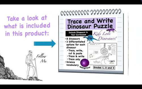 Trace and Write Dinosaur Puzzle- Differentiated Elementary Science ...