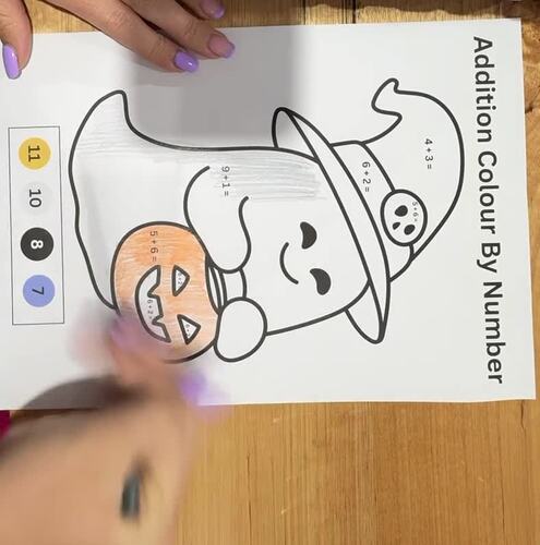 Halloween Addition Colour by Numbers by Teaching with Mrs Crouch