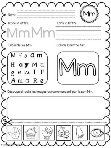 French Alphabet Letter M | Alphabet Lettre M by Caroline Joannette