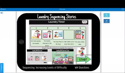 Laundry Life Skills Sequencing and WH Questions Boom Cards™ #confetti24