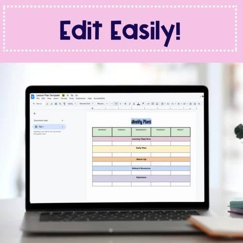 Editable Weekly Lesson Plan Template for Teachers (Google Docs ...