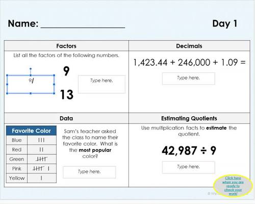 Digital Google Slides Daily Math Review 5 by We Love To Learn | TPT
