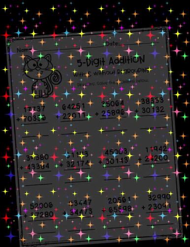 Halloween 5 Digit Addition Worksheets With & Without Regrouping Math ...