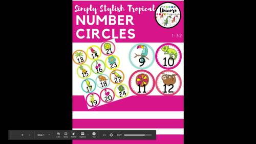 Number Circles in Tropical Classroom Decor Theme by The Unicorn Classroom