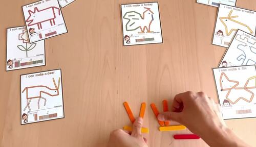 Forest Popsicle Sticks Cards Fine Motor Skills Activity by RikiTikiArt