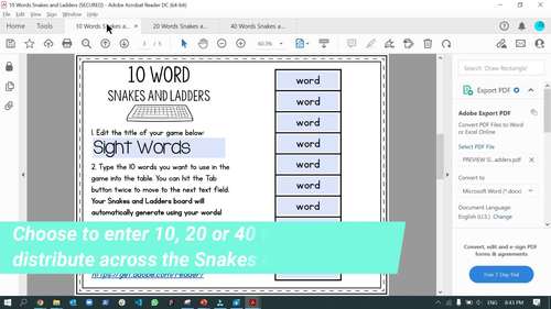 Sight Words Practice Snakes & Ladders Game for Literacy Centers | K ...