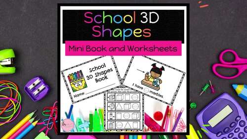 Back to School 3D Shapes Worksheets and Mini Book by Bella Roman Boutique