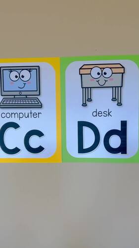 Alphabet Cuties - Cute Alphabet Wall Posters with School Themed Pictures
