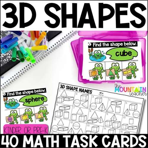 Identifying 3D Shapes Geometry Games - Kindergarten Math Centers and ...