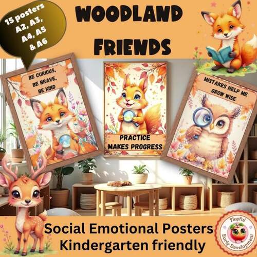 Woodland Friends Growth Mindset Posters | Social Emotional Learning Display