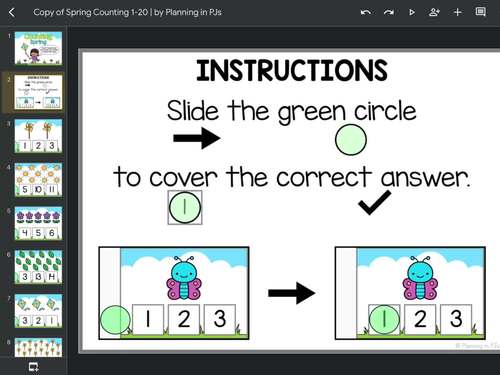 Counting 1-20 Spring for Google Slides™ | Digital Math Center | TPT