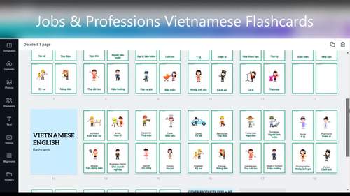 VIETNAMESE JOBS and OCCUPATIONS FLASH CARD | professions Vietnamese ...