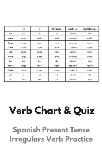 Spanish Present Tense Irregulars Verb Charts & Quiz by Real Life Language
