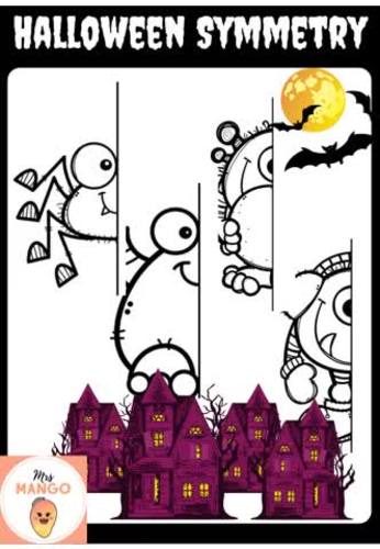 Halloween Symmetry Art Drawing Activity - Geometry Worksheets Show ...