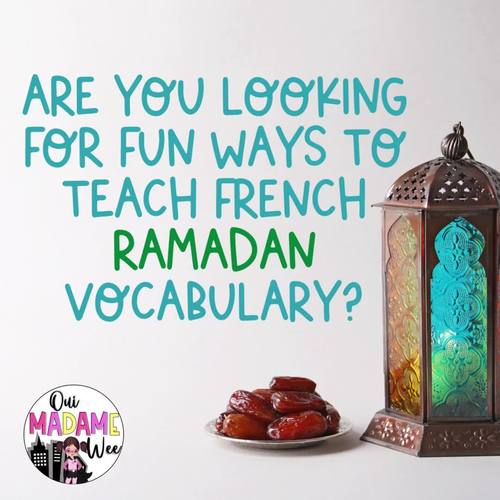Ramadan Vocabulary Word Wall Cards in French and English by Oui Madame Wee