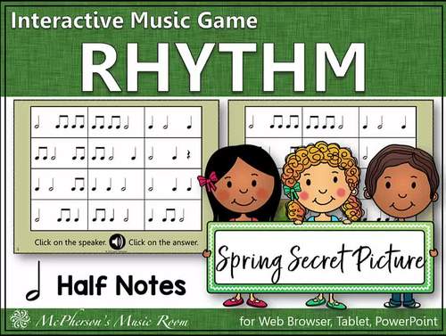 Spring Music Interactive Rhythm Game Half Notes {Reveal the Secret Picture}