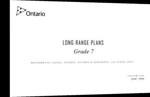 EDITABLE Long Range Plans Ontario | Grade 7 | New Math 2020 Curriculum ...