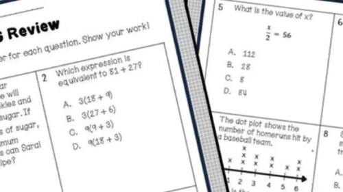EOG Review #2 | 6th Grade Math | Test Prep by My Math Teacher Heart