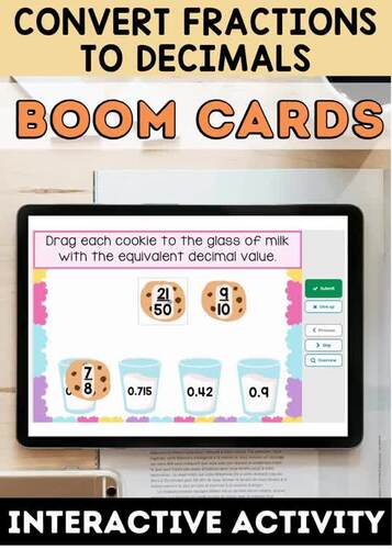 Fractions to Decimals Boom Cards™ | Matching Activity | 4th & 5th Grade ...
