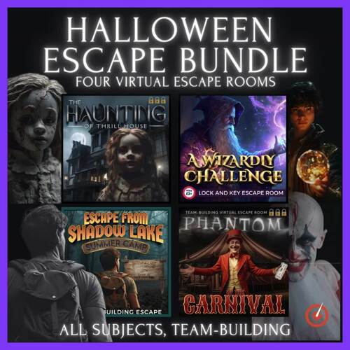 Virtual Digital Halloween Escape Room Bundle All Subjects, Team ...
