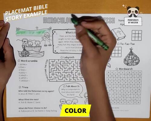 118 Bible Story Placemat Mega Bundle by Printables by Westen | TPT