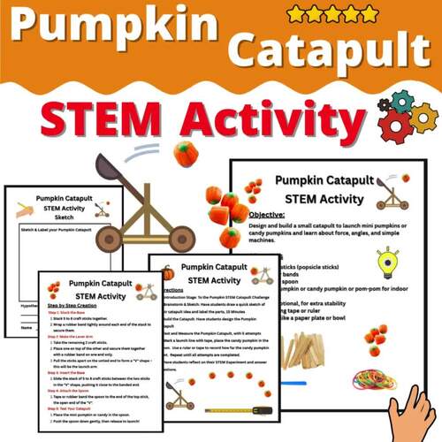 Pumpkin Catapult STEM Challenge Science Activity Fall Halloween by ...