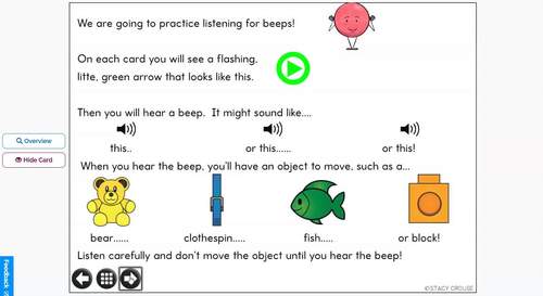 Conditioned Play Audiometry Practice BOOM CARDS™ No Print Hearing Loss