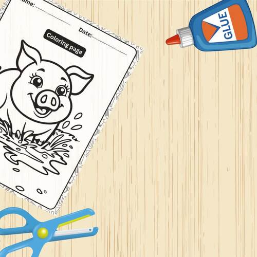 Pig Anatomy-Pig Body Parts Labeling Diagram Worksheets,Word search,Coloring